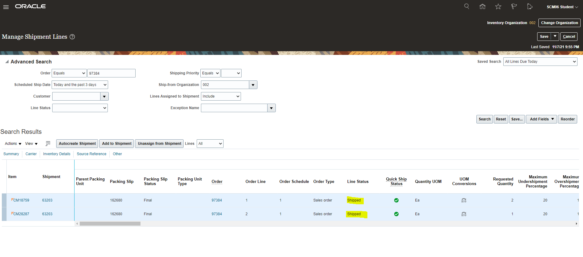 Oracle Fusion: Quick Shipment in Order Management – My Cloud Journey